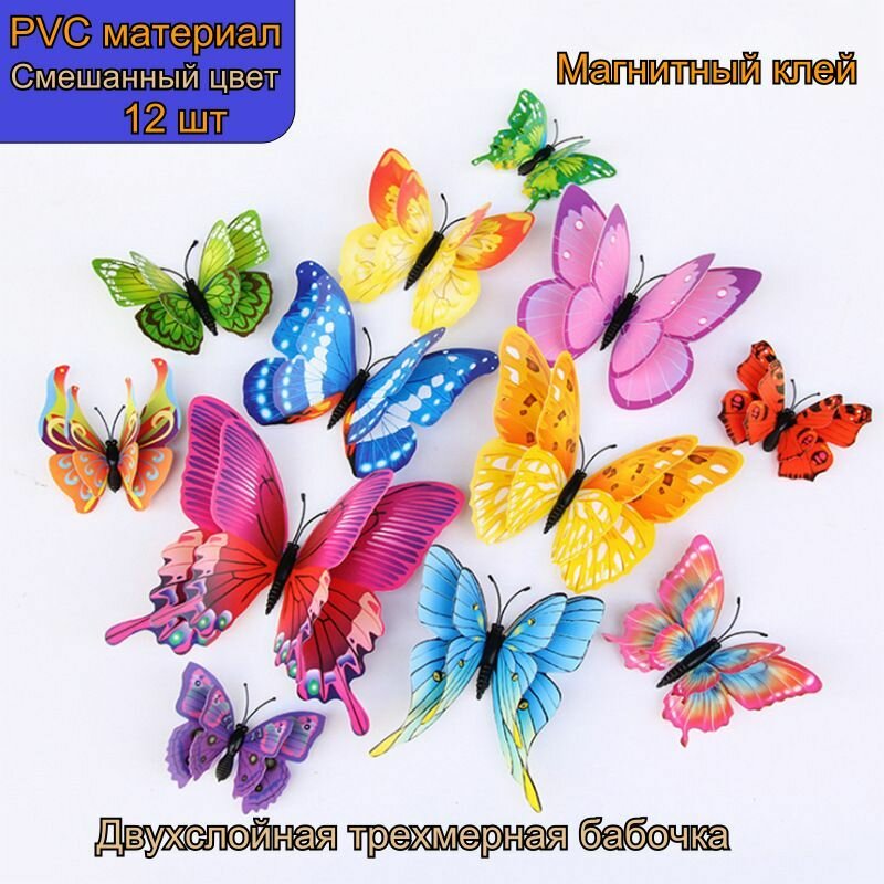 3D моделирование бабочек, украшение мебели, наклейки на стены
