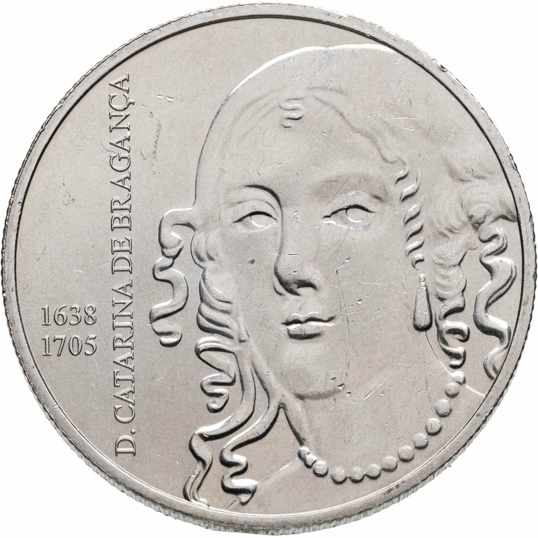 Португалия 5 евро euro 2016 "Королевы Европы - Екатерина Брагансская", Мельхиор медь-никель, в сохранности UNC