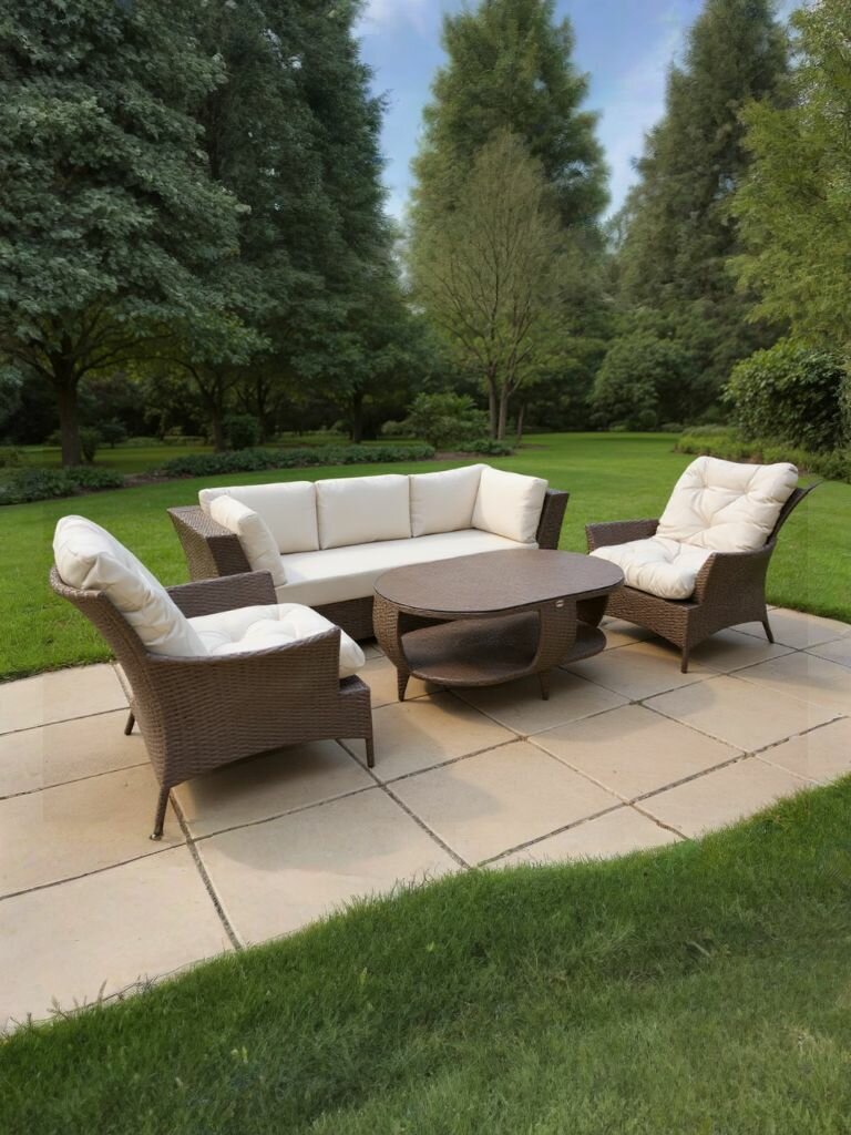 Комплект из искусственного ротанга Веллингтон, темно-коричневый