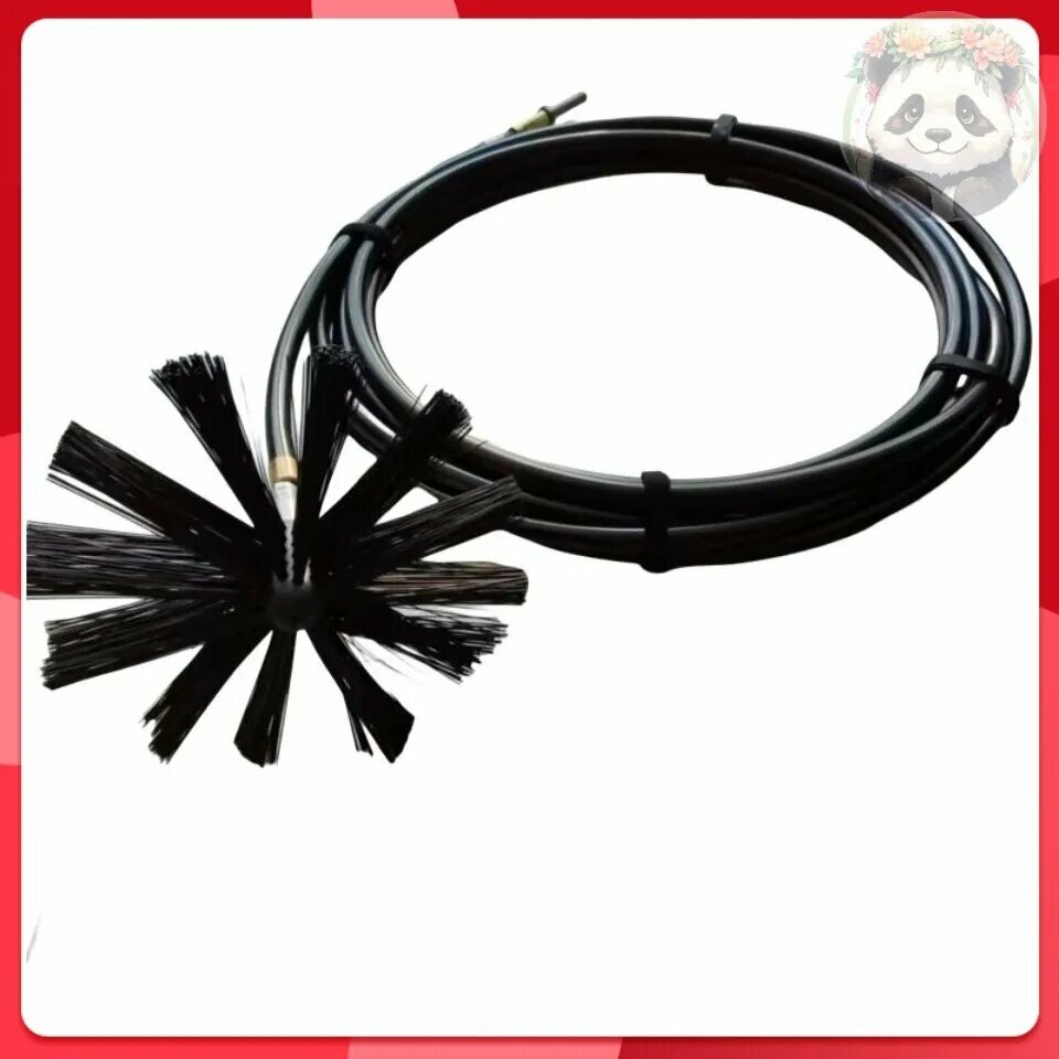 Вал-трос для механической чистки дымоходов и вентиляции. Длина 8 м. щетка диаметр 200 мм.