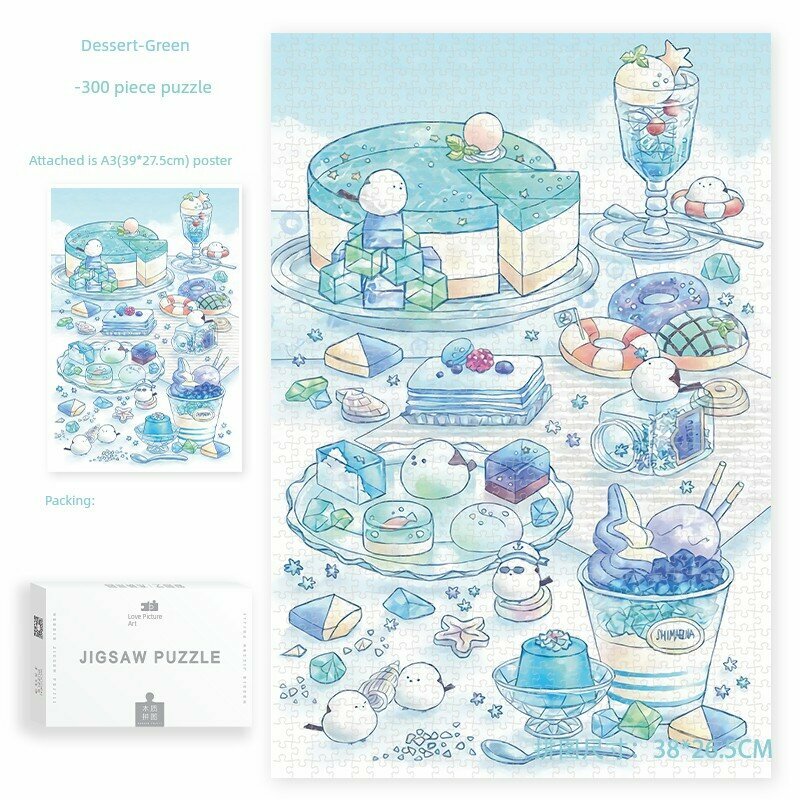 Пазл 1000 деталей, десерт, радуга, 500, декомпрессионные игрушки для взрослых, расслабляющий 300, подарок, система