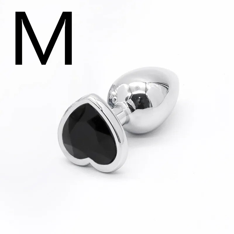 Анальная пробка сердце Black-M, секс-игрушка из нержавеющей стали
