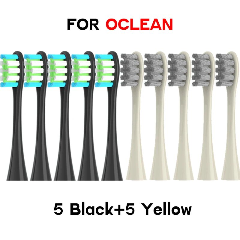 Насадки для зубных щеток Oclean, 10 шт, мягкие, DuPont 5Black5Yellow