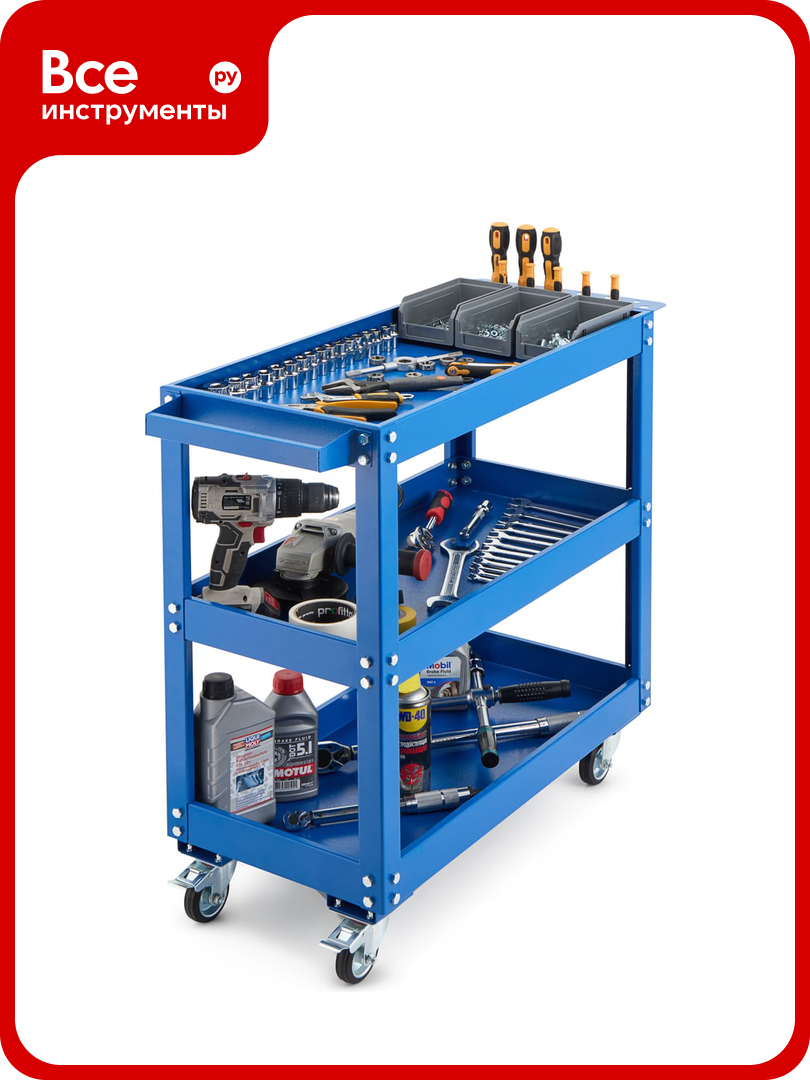 Тележка инструментальная стелла-техник 3-х ярусная ТПИ-3