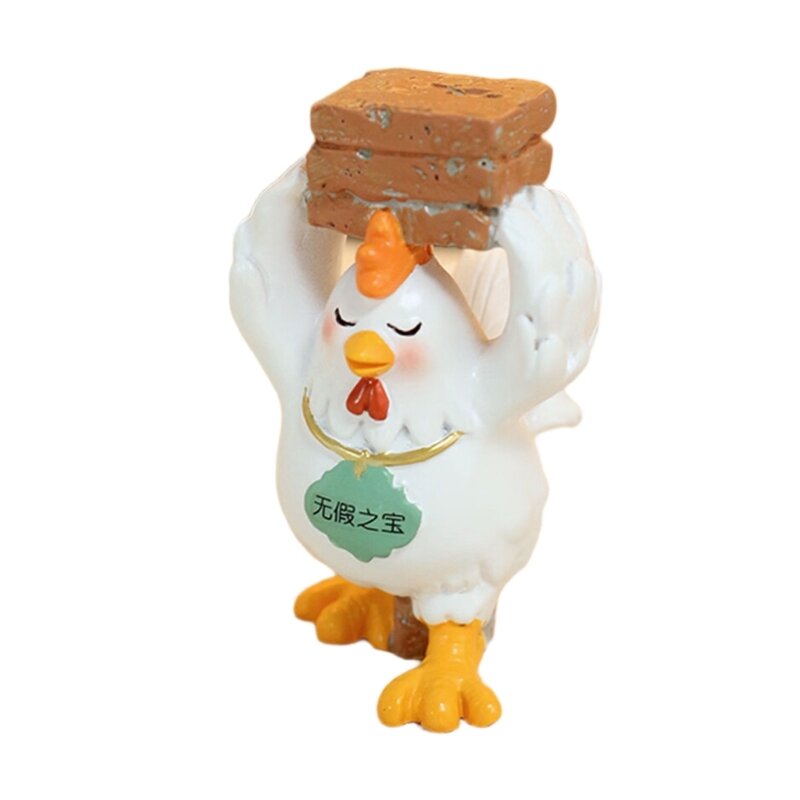 Статуэтки Цыплят Скульптура животных Ручная Роспись Фигурки Цыплят Кирпичом