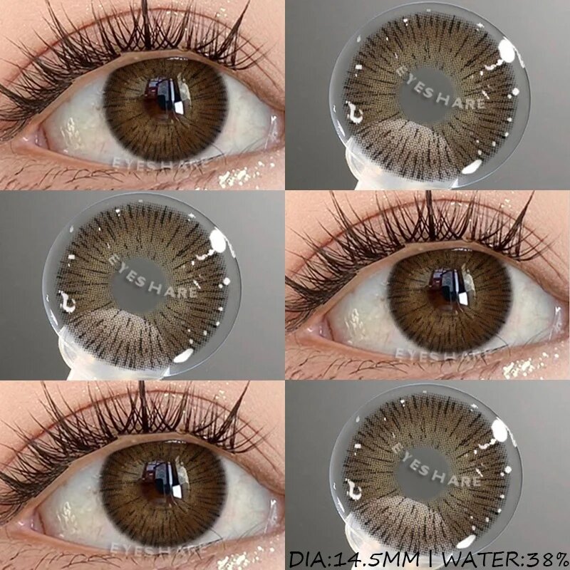 Контактные Линзы EYESHARE Natural Color, Серо-коричневые, Годовые, Одноразовые, Из HEMA, Для Ежедневного Использования