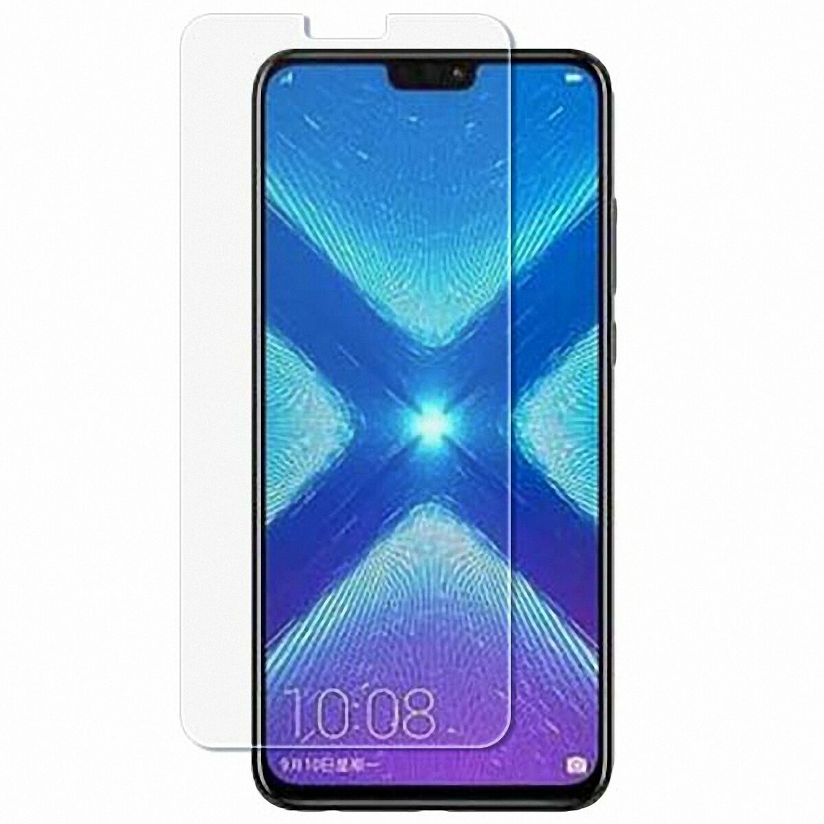 Защитное стекло для Honor 8X прозрачное на плоскую часть экрана