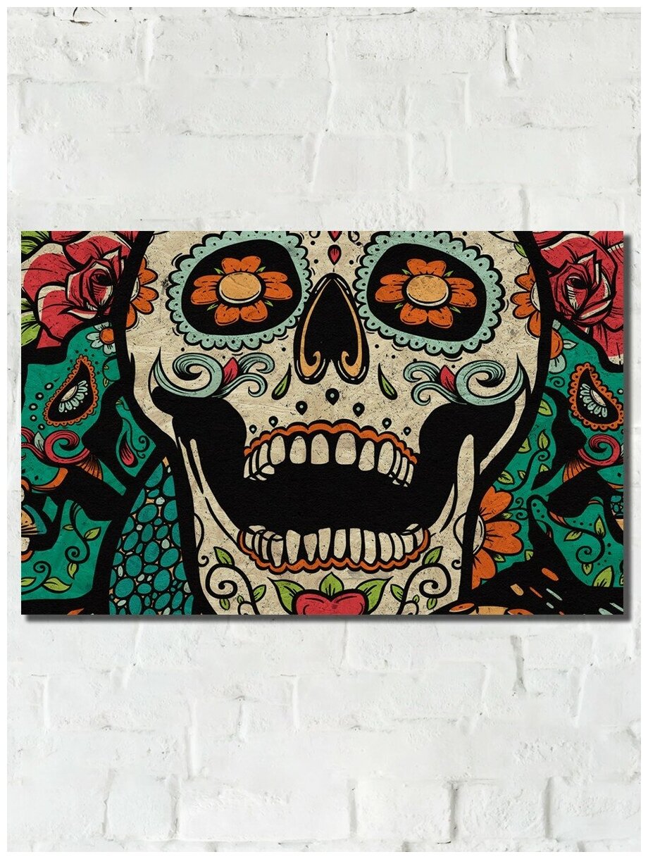 Картина интерьерная на рельефной доске Хиппи арт (Инди арт, Психоделика, красочная картина) - 7399 Г