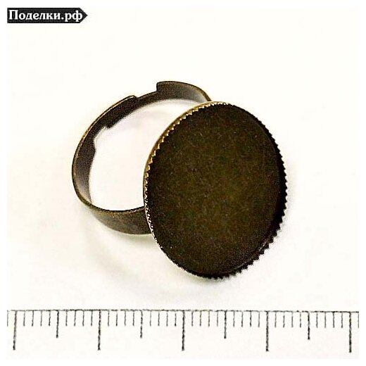 Фурнитура для бижутерии Основа для кольца с площадкой Овал 25x18 мм 0002528 бронзовый цвет, цена за 1 шт.