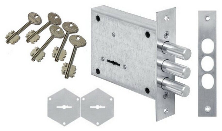 Замок врезной 115.21.003, 5 ключей 75 мм. ZSI (Керберос)