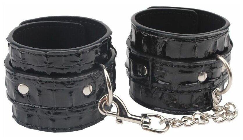 Черные наручники Surrender Wrist Restraints, Chisa, искусственная кожа, черный