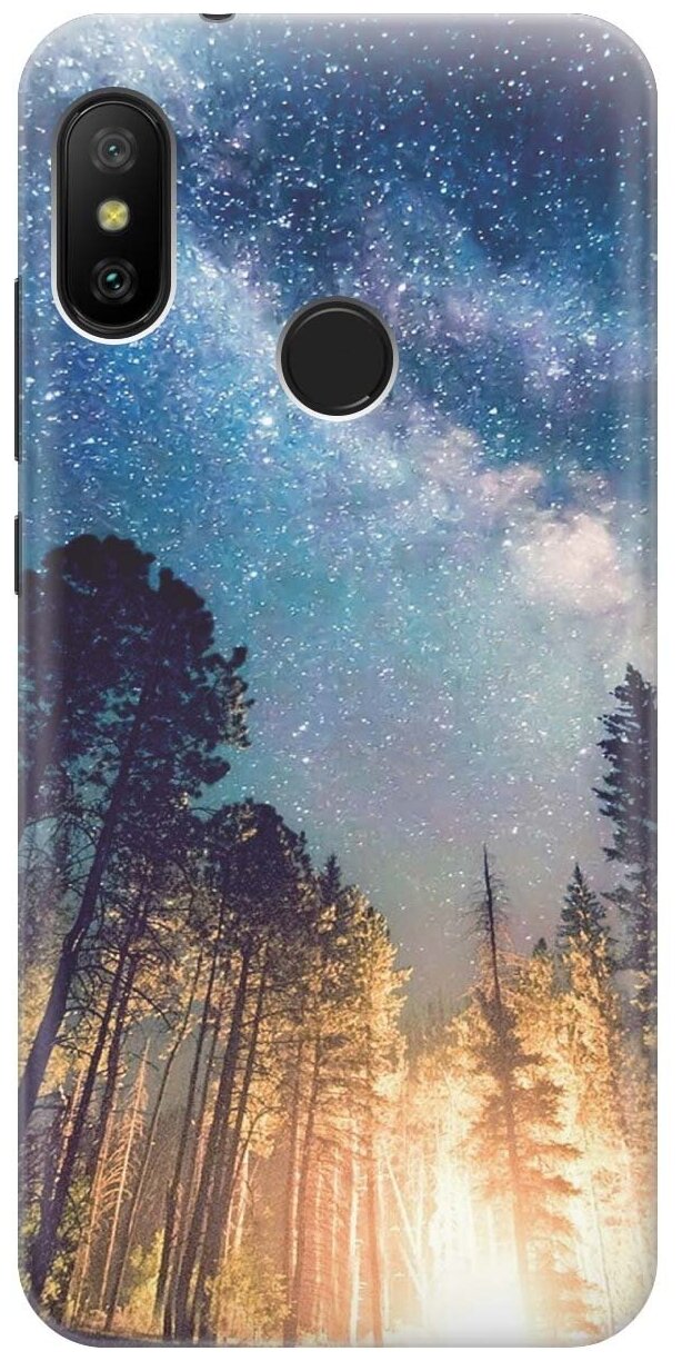 Силиконовый чехол на Xiaomi Mi A2 Lite, Redmi 6 Pro, Сяоми Ми А2 Лайт, Редми 6 Про с принтом "Млечный путь"
