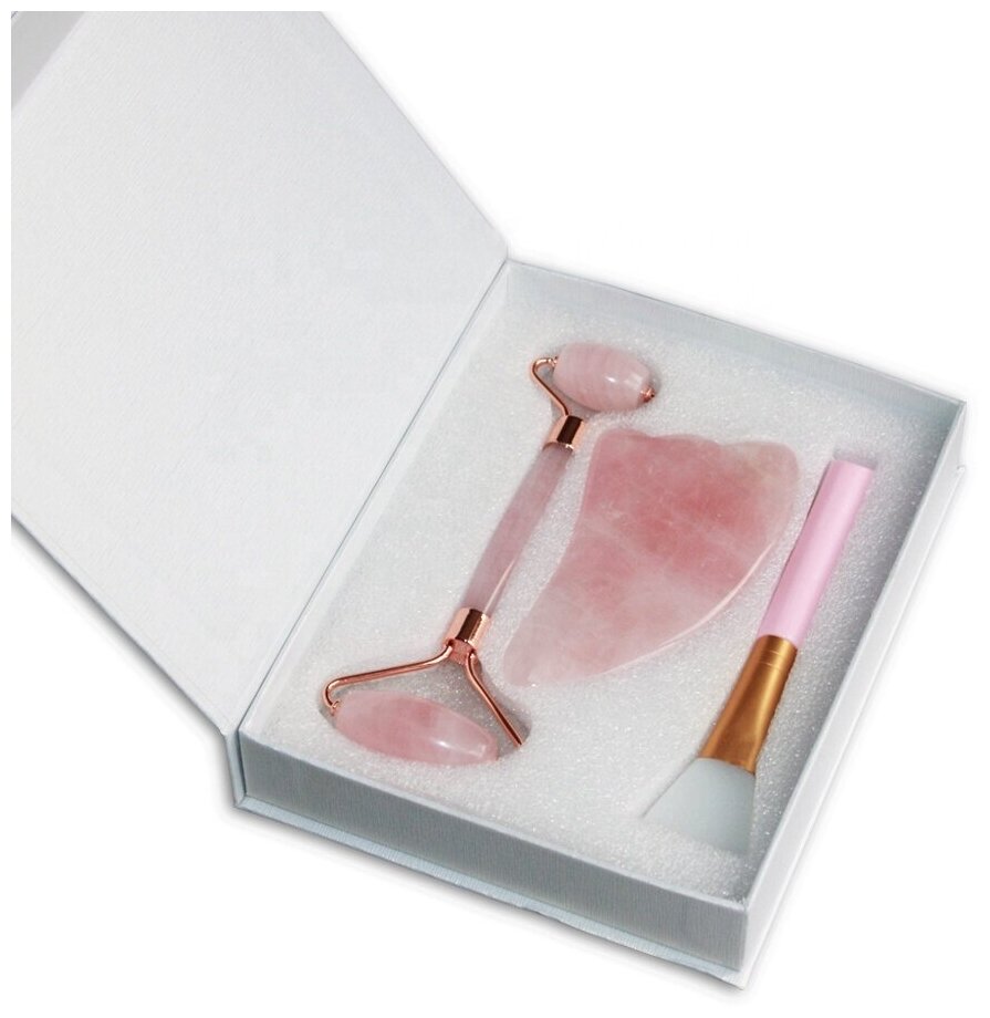 Набор для гуаша ролик+крыло+кисть (роз. кварц)