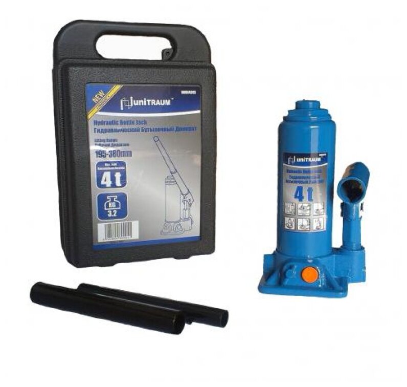 Домкрат бутылочный UNITRAUM UN90404S 4т. в кейсе