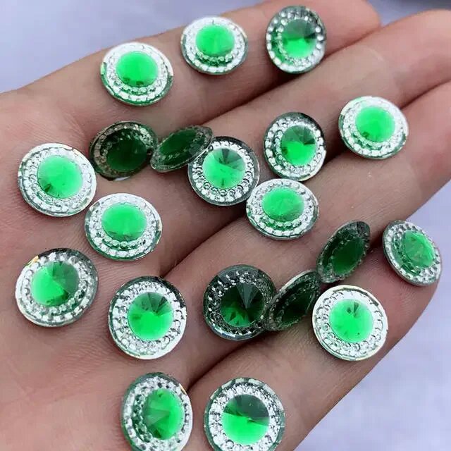 80 шт. разноцветные акриловые стразы 10/12 мм для рукоделия Hua Nv Round-12mm-6