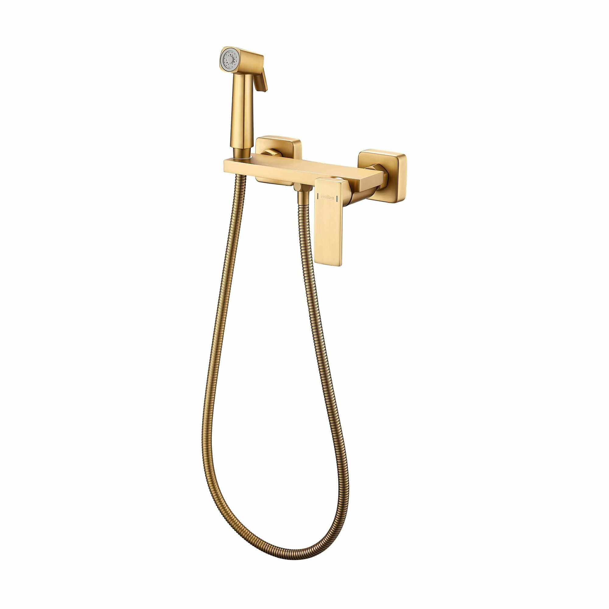 Смеситель Haiba HB5517-5 с гигиеническим душем, золотой