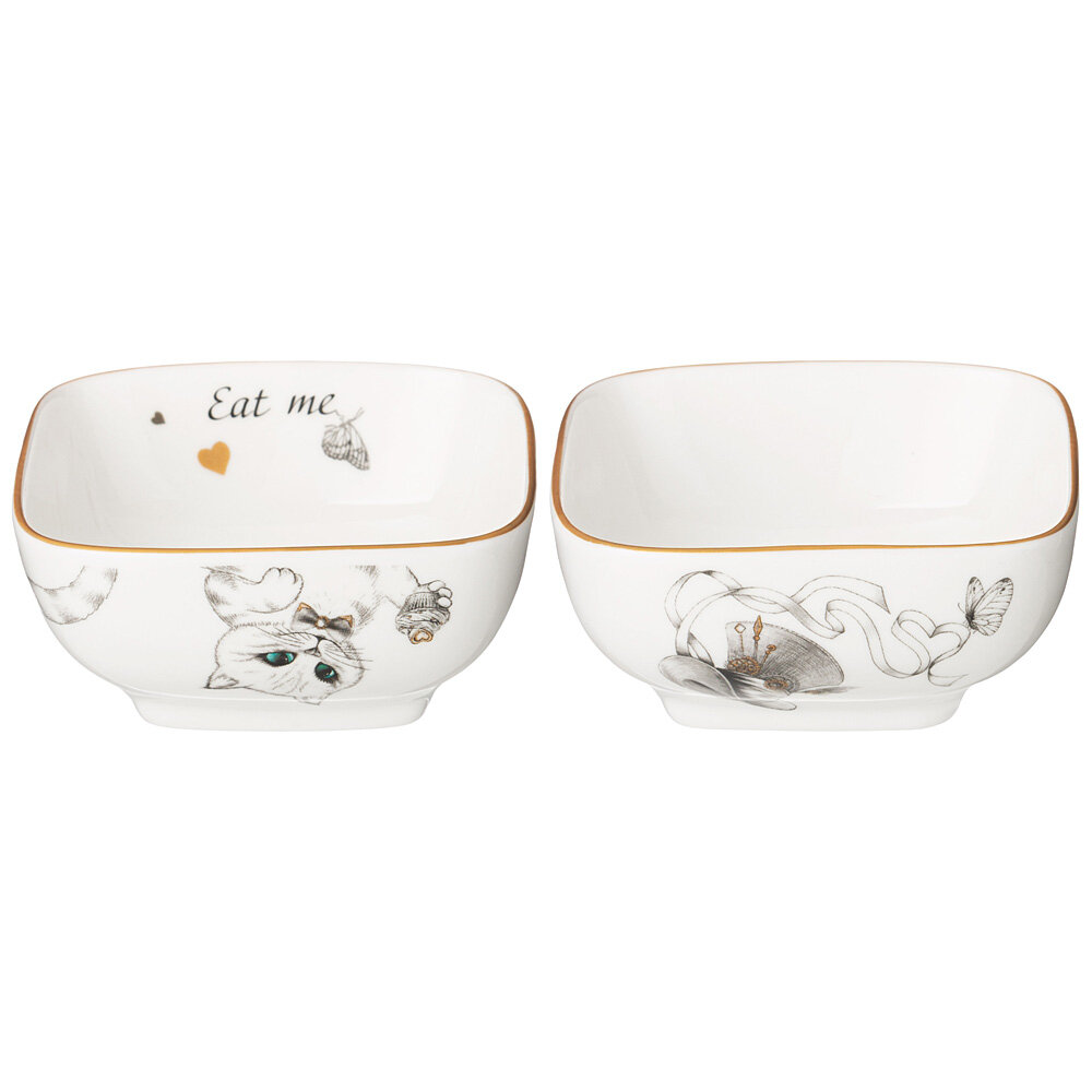 Набор салатников 590-539 квадратных lefard wonderland 2 шт. 8*4 см