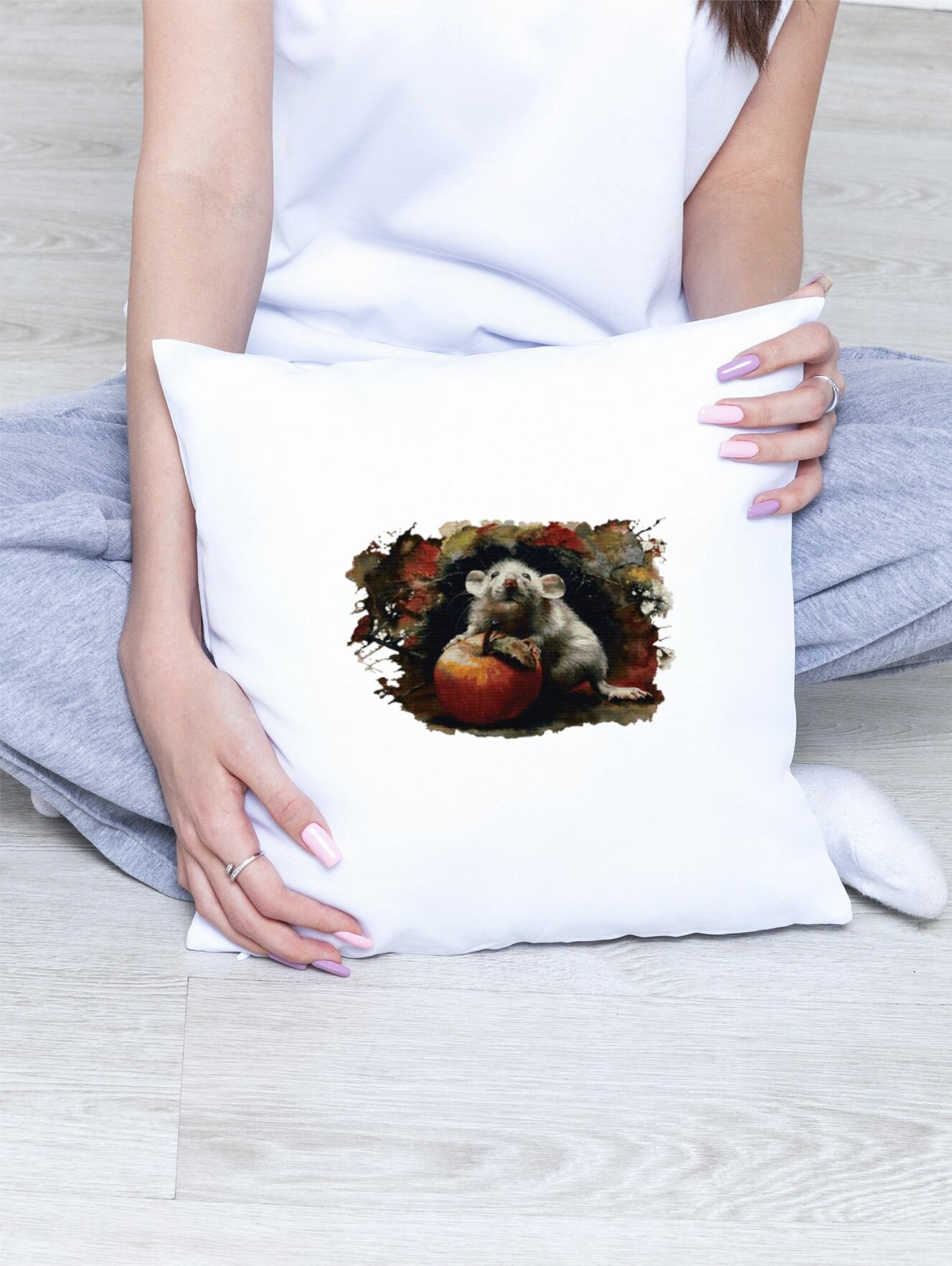 Подушка Мышь ( Подушка Мышь , Мышь , Подушка с Мышью , Мышь подушка , Подушка с изображением Мыши ) 35х35см