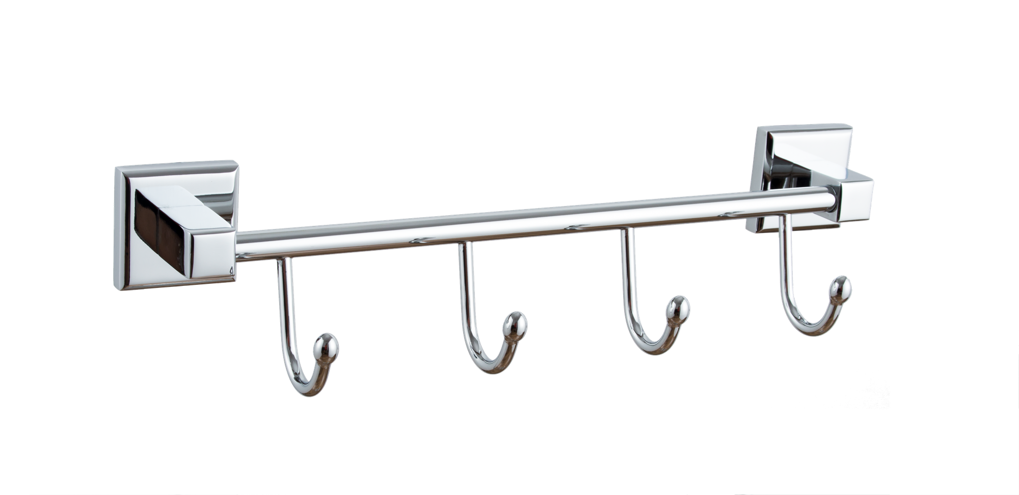 Вешалка настенная для полотенец в ванную Vivi Felice, латунь, 4 крючка, хром