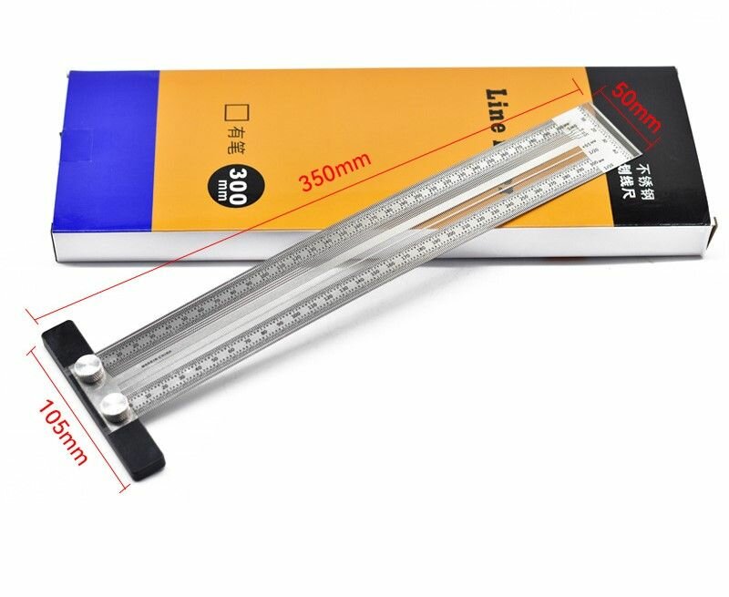 Линейка разметочная микрометрическая 300 мм металл