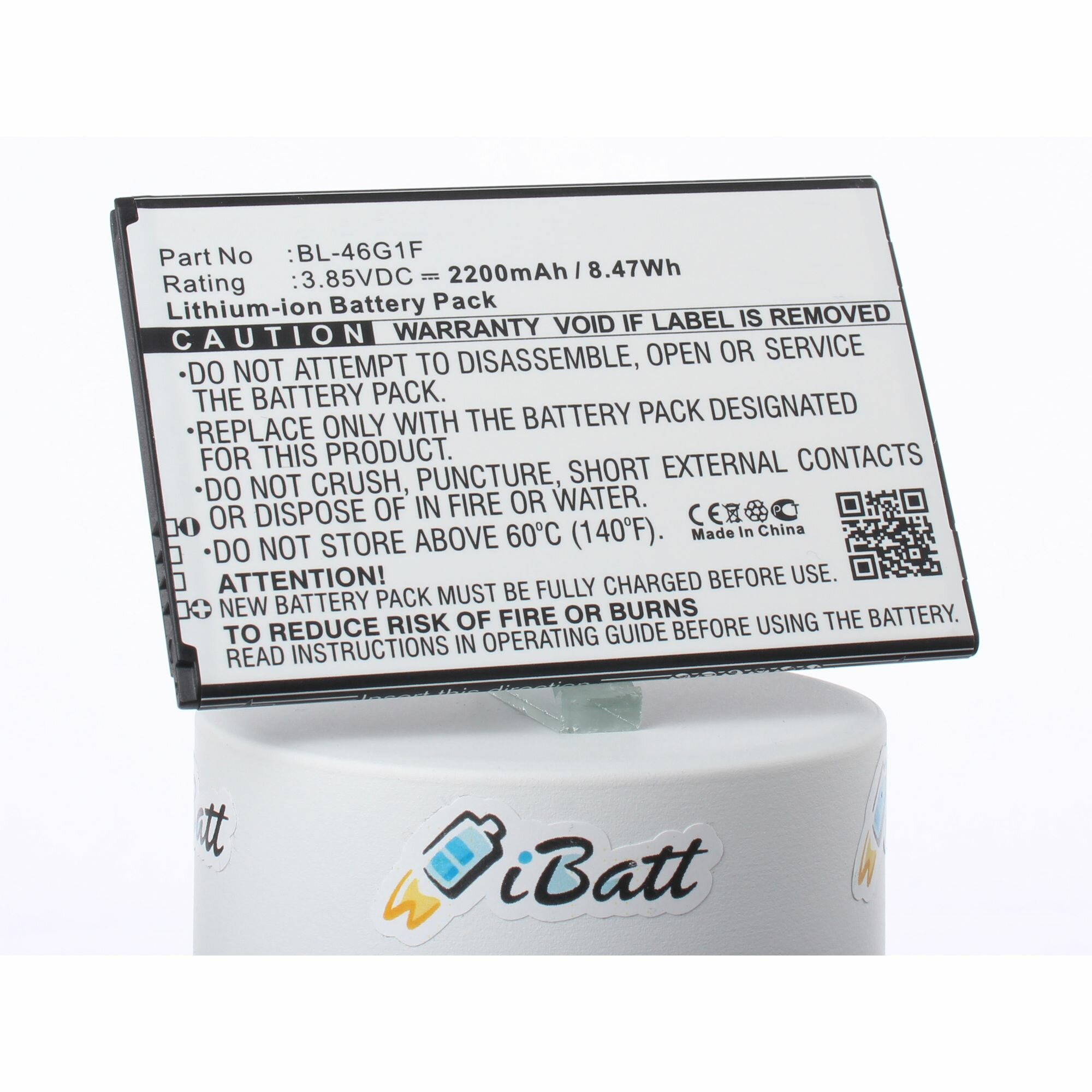 Аккумуляторная батарея iBatt 2200mAh для LG BL-46G1F, K10 2017, Grace, Harmony,