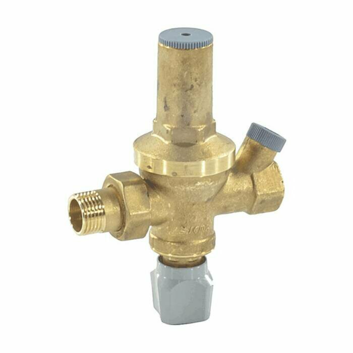 Клапан подпиточный латунь 249 Ду 15 Ру10 1/2" ВР/"американка" Рн=1 - 6бар с выходом под манометр Icma 91249AD05