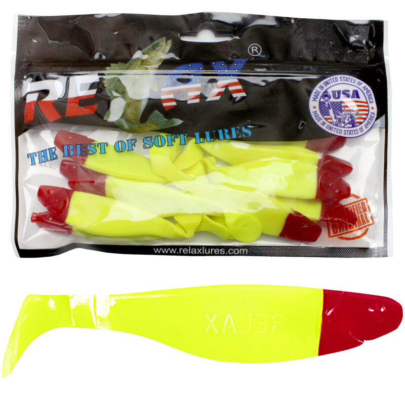 Мягкая силиконовая приманка риппер RELAX KOPYTO HEADS 3, 7,5cm 7,1g цвет H011 (Silk, Red, Head) 1 уп. по 20 шт.