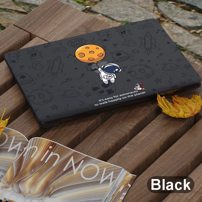 Чехол для ноутбука dolob матовый мультяшный астронавт для Macbook Air Pro 16 A2141, Черный