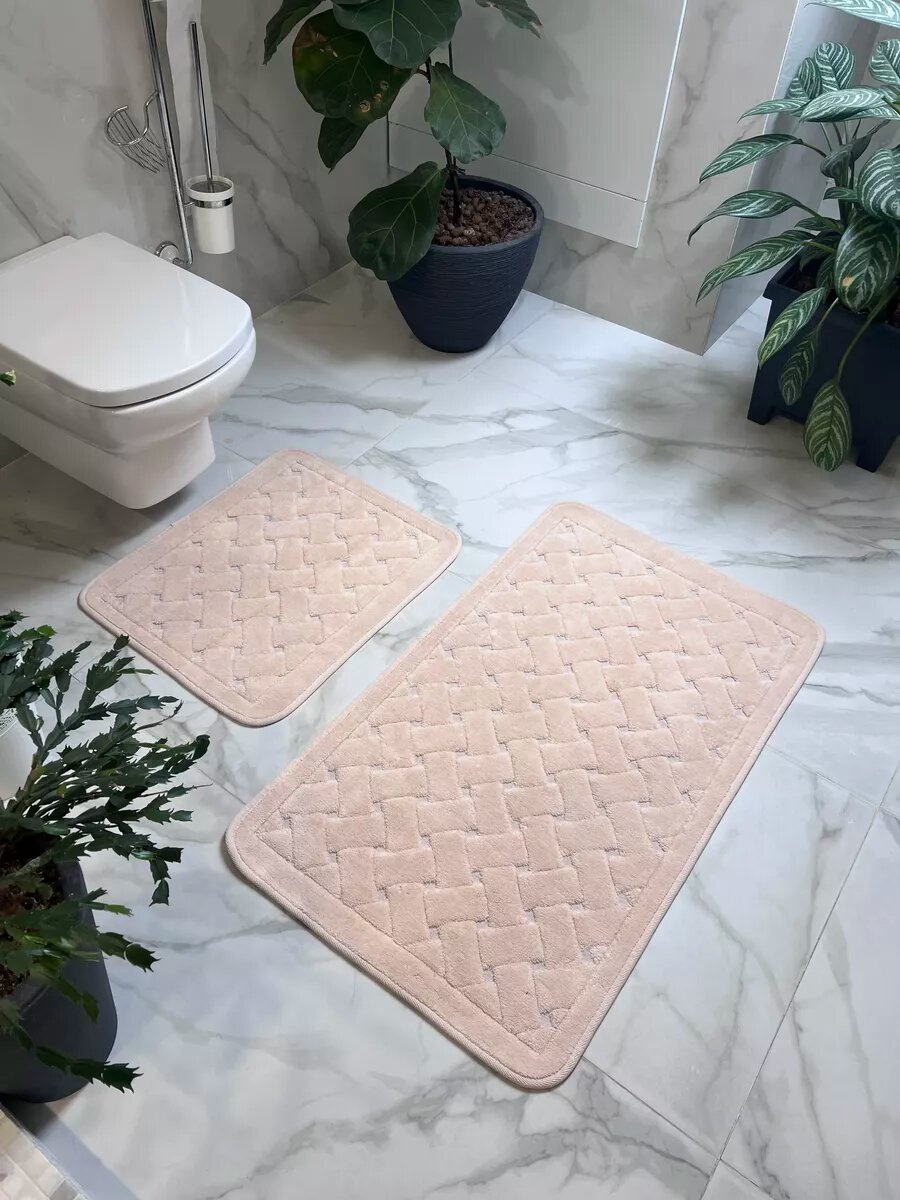 Коврики для ванной комплект хлопковый 100х60/60х50 см Турция