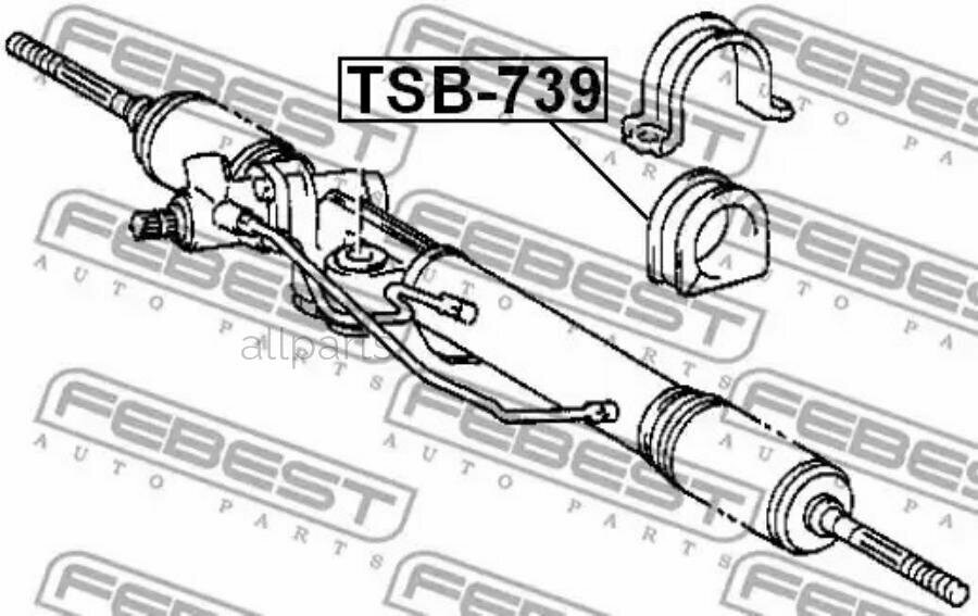 FEBEST TSB-739 проставка рулевой рейки (TOYOTA LAND CRUISER 100 HDJ101/UZJ100 1998-2007) FEBEST