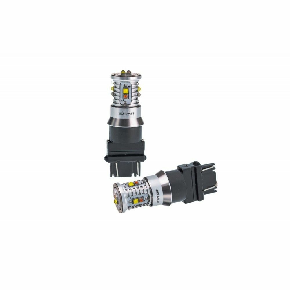 Светодиодная лампа 3157 Optima MINI-CREE, YELLOW / WHITE, CAN, CREE XB-D*10, 2800/5500K, 12-24V, двухконтактная, 1лампа