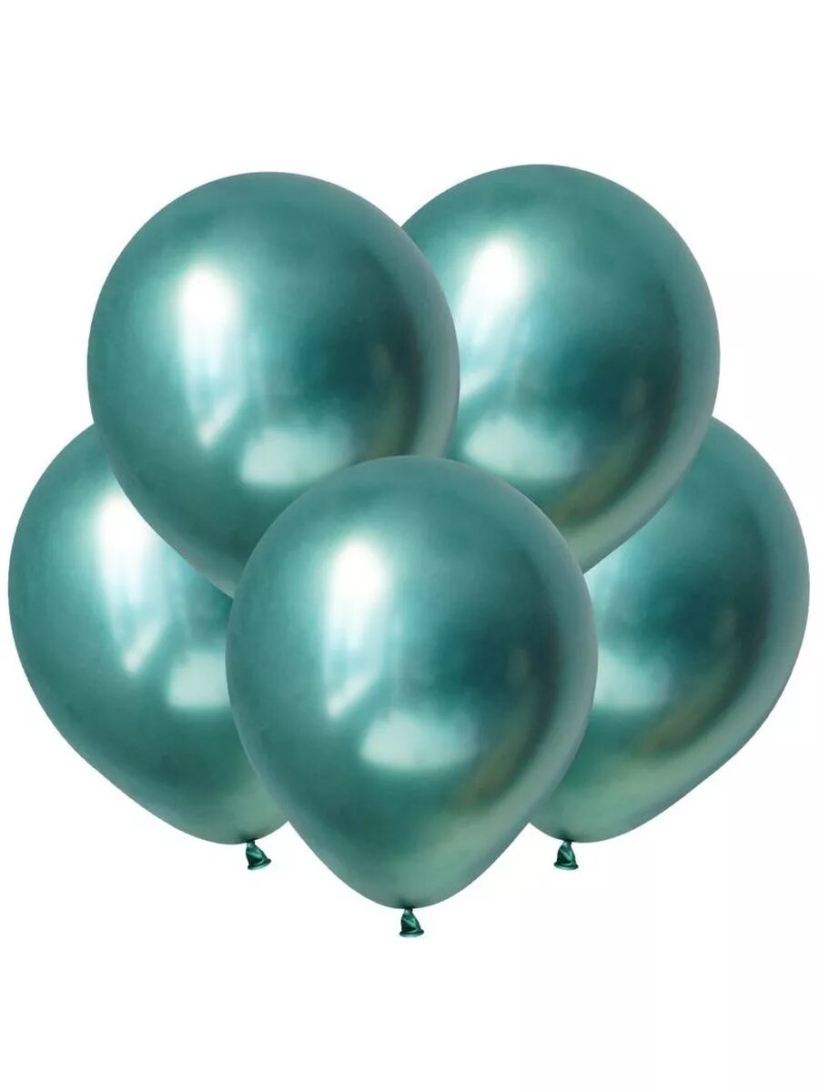 Зеленый, Зеркальные шары / Mirror Green, латексный шар (10"/25 см ) 50 шт. / Веселый праздник