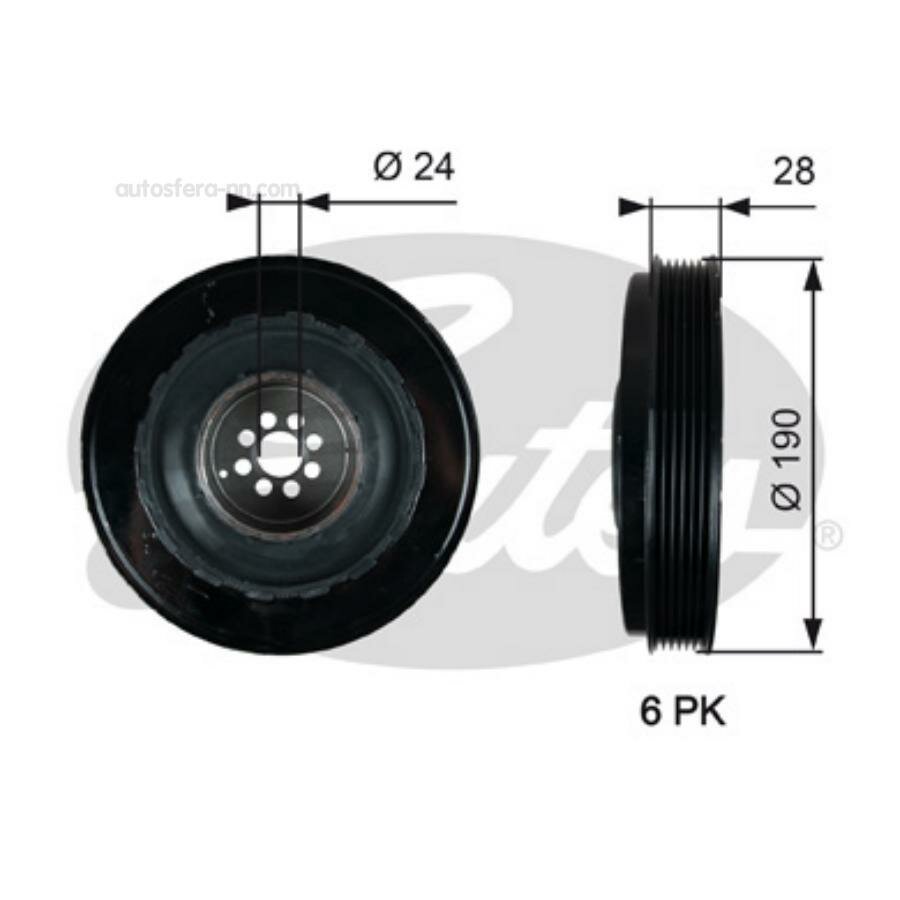 GATES TVD1133 Шкив коленвала VW TOUAREG 03-/AUDI Q7 06- BKS/BUN/BNG/ASB/BUG
