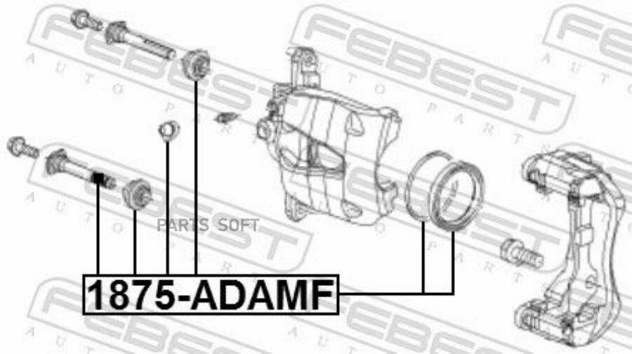 1875ADAMF FEBEST Рем. к-кт суппорта OPEL CORSA D 06-14 пер.