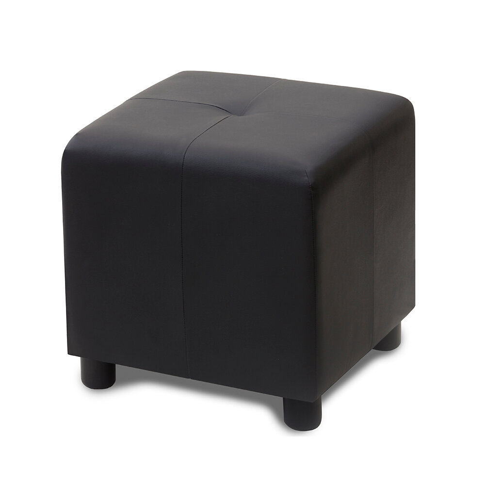 Пуф Куба, черный, квадратный, искусственная кожа, 40 х 40 см