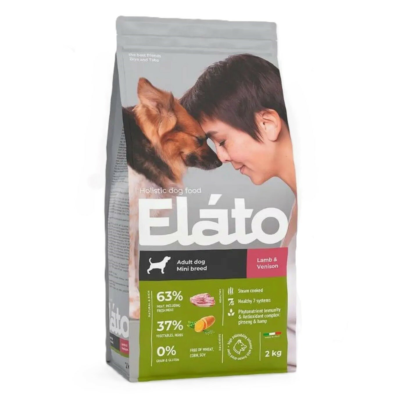 Elato Holistic сухой корм для собак мелких пород Ягненок и Оленина 2кг