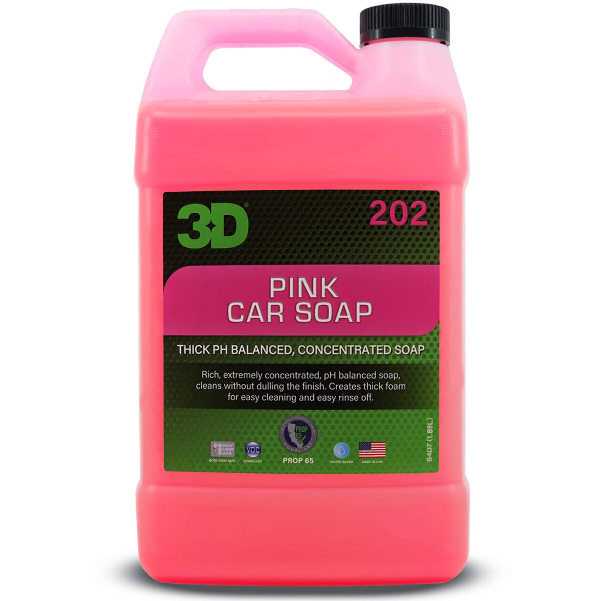 Автошампунь для ручной и автоматической мойки 202 PINK CAR SOAP 3D (1,89л)