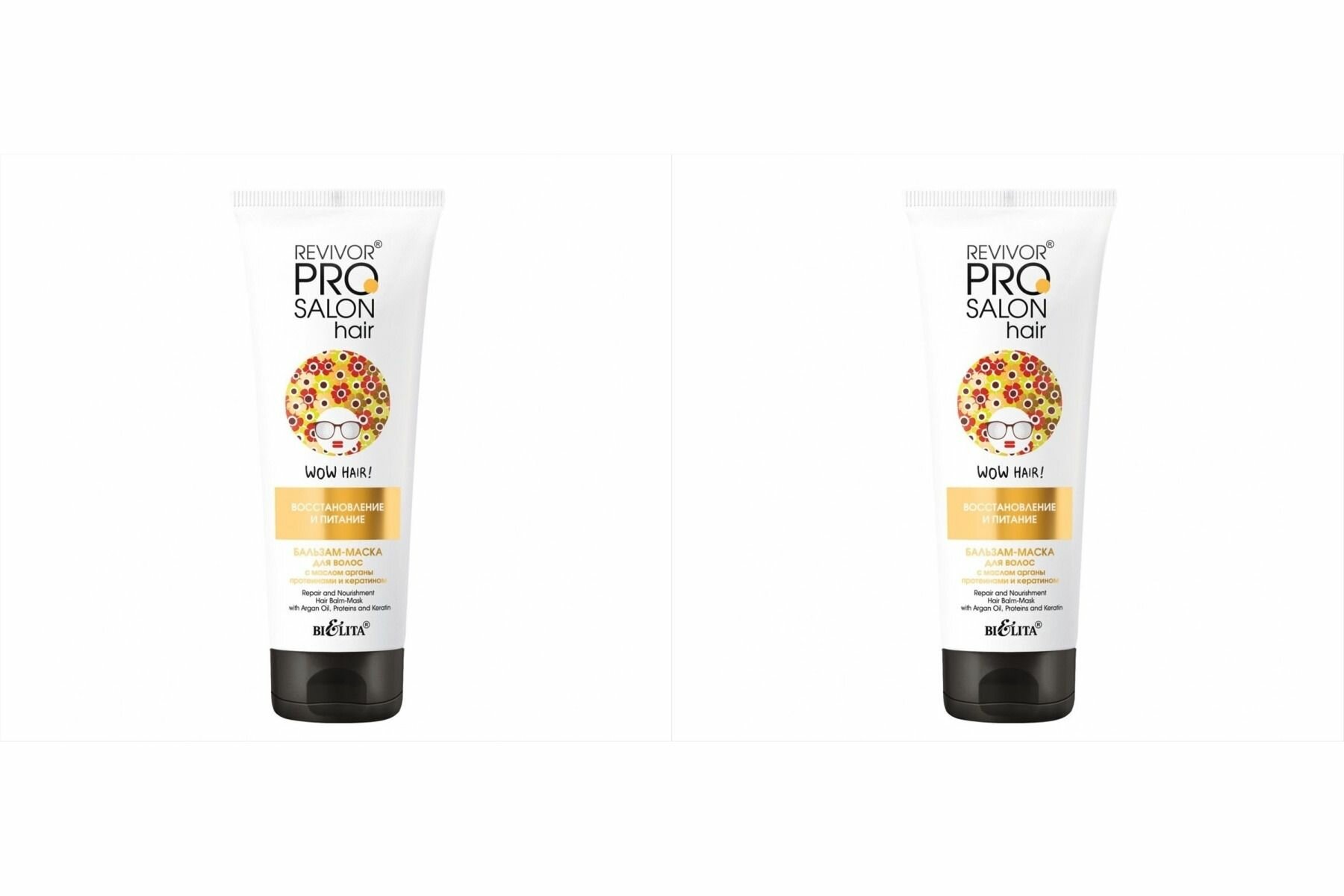 Belita Бальзам-маска для волос Revivor PRO Salon Hair Восстановление и питание с маслом арганы, протеинами и кератином, 200 мл 2 шт