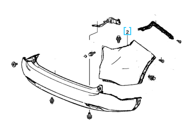 Облицовка, лев. часть задн. бампера (Оригинал)