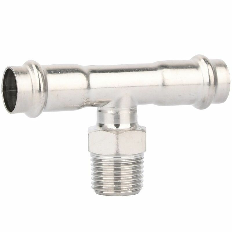 Тройник пресс - резьба наружная, 22-3/4"-22, сталь нержавеющая, WAAG Heavy Inox