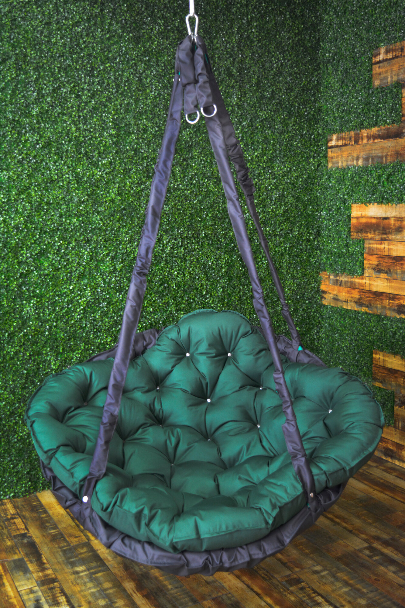 Кресло-гамак MAMSI-PAPSI 100см с матрасом"Скат", графитово-темный, оксфорд, максимальная нагрузка 200кг