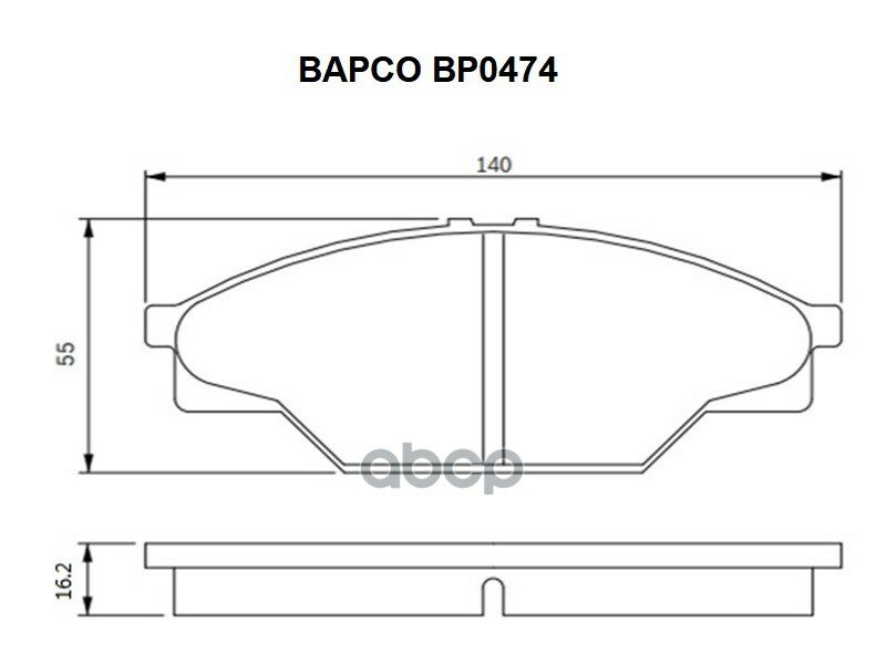 Колодки тормозные дисковые передние BAPCO арт. BP0474