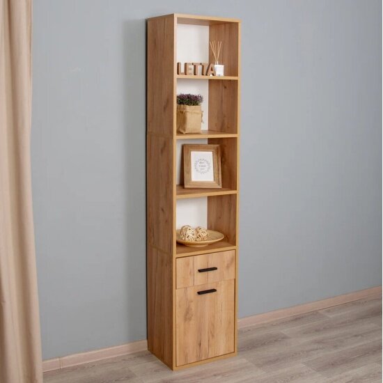 Стеллаж Letta Нео комбинированный Дуб крафт золотой 400х1796(h)х292