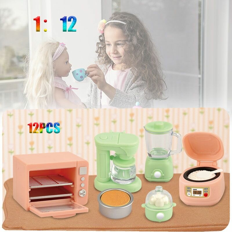 1 комплект, мини-соковыжималка для кукольного домика в масштабе 1:12, рисоварка, набор духовок
