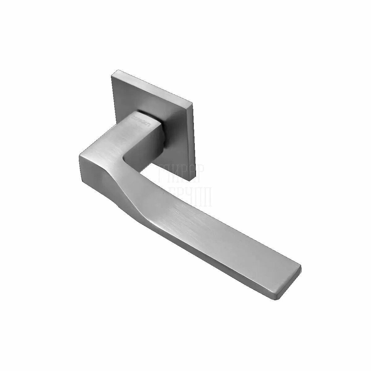 Дверная ручка на квадратной розетке RUCETTI RAP 27 SLIM-S матовый хром