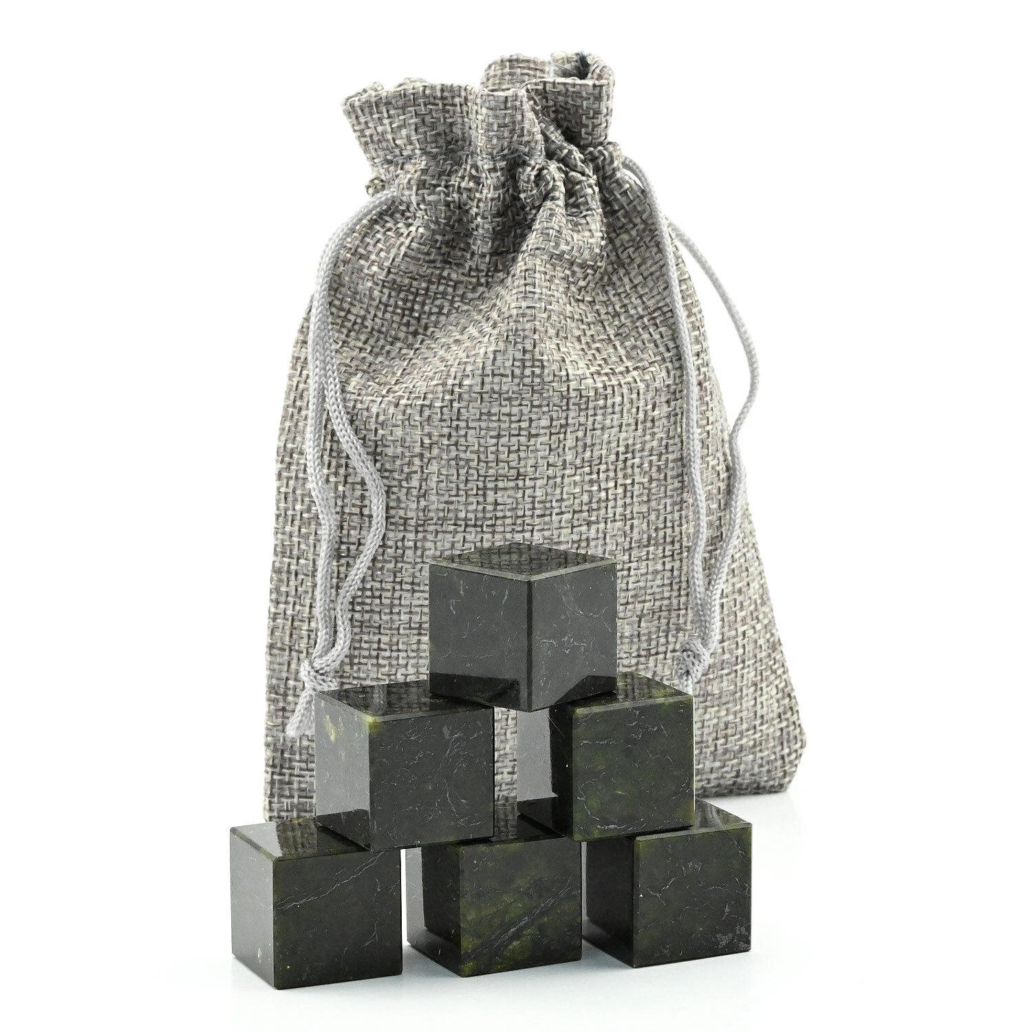 Камни для виски 6 кубиков из змеевика 20*20мм