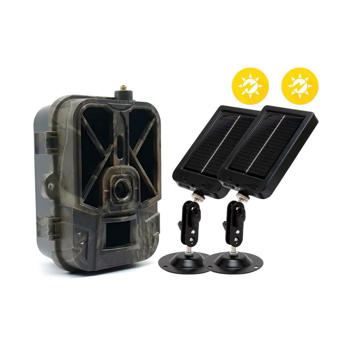 Комплект: 4G-4К фотоловушка для охоты с 2-мя солнечными батарями Филин HC-940 LTE-Pro-Li-4K (M560244G) и «SP-06». Фотоловушка для охраны