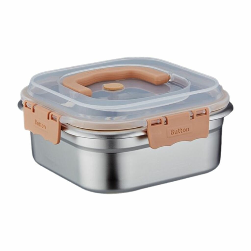 Контейнер для еды из нержавеющей стали с ручкой, герметичный, большой объем