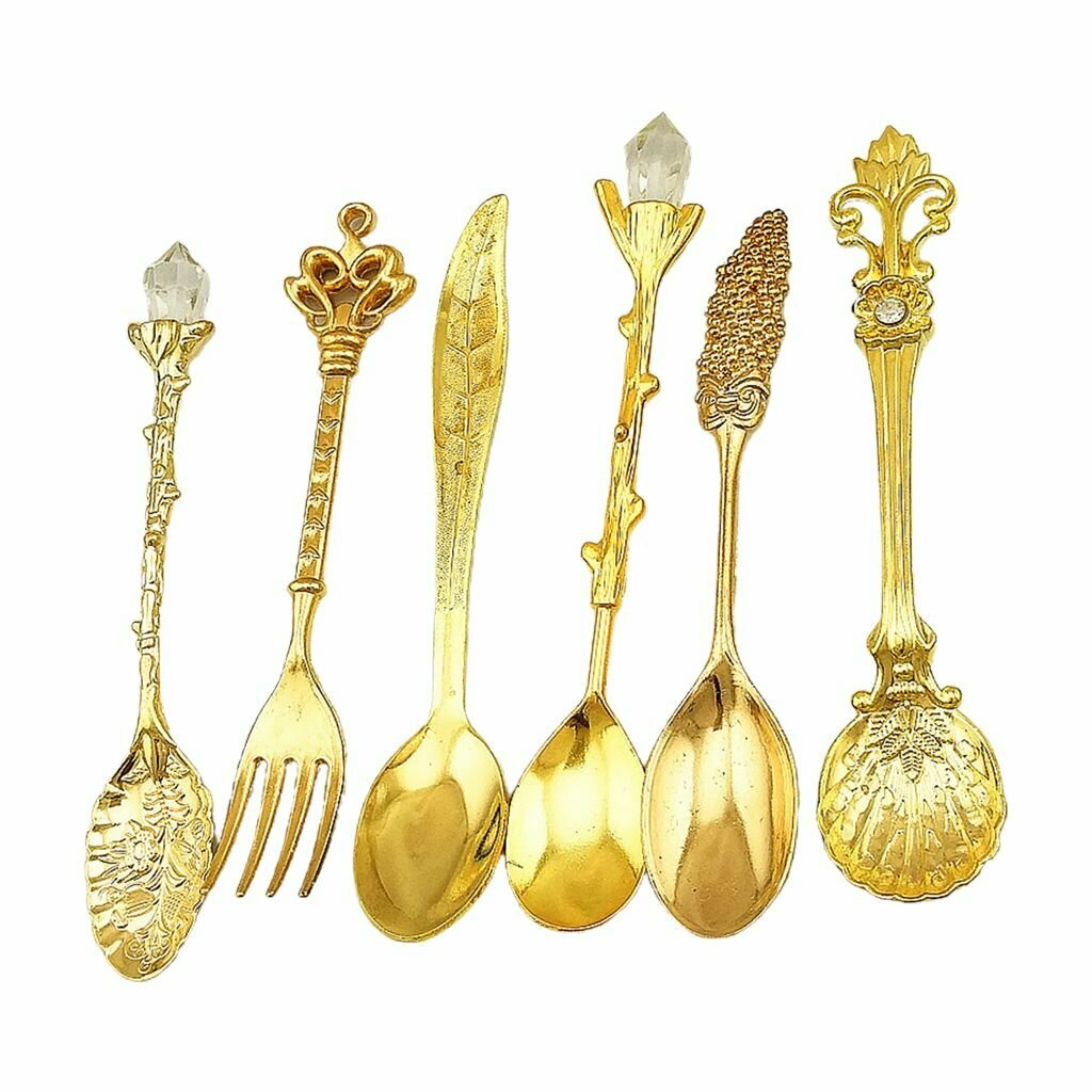 Кофейная ложка в стиле ретро с отделкой-бронза