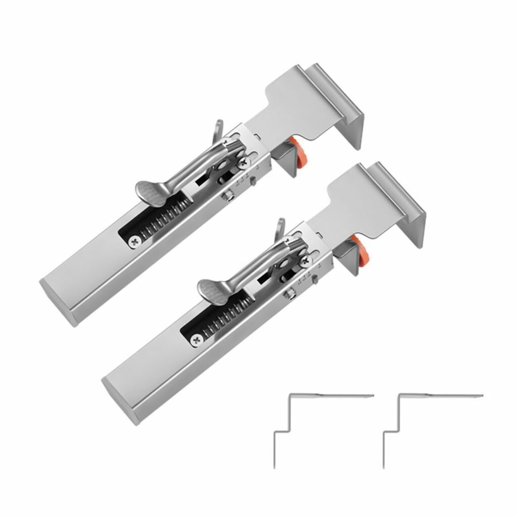 (1 комплект) Регулируемый телескопический зажим для выдвижных ящиков из нержавеющей стали-2 зажима плюс 2